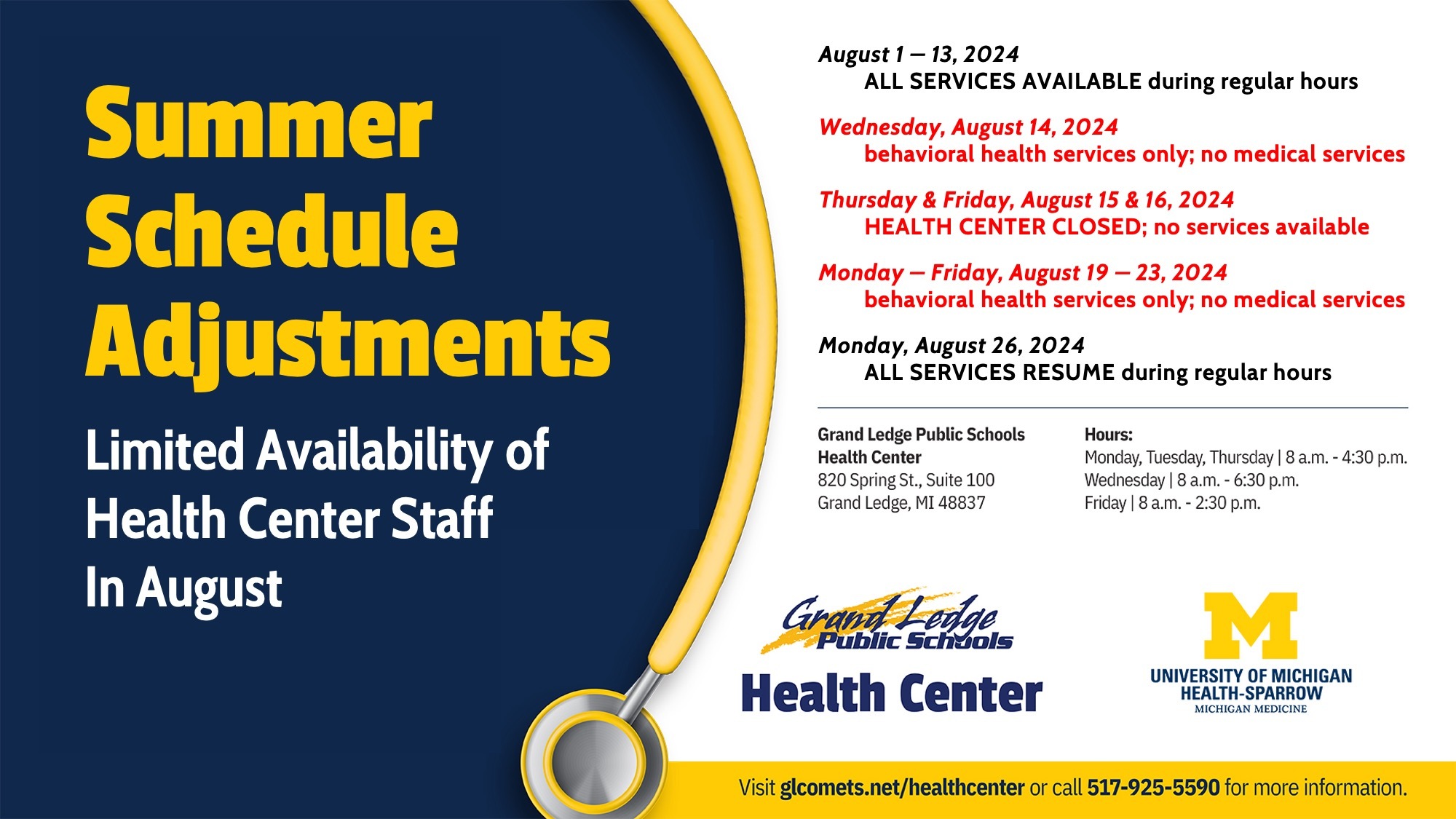 Health Center - Grand Ledge Public Schools